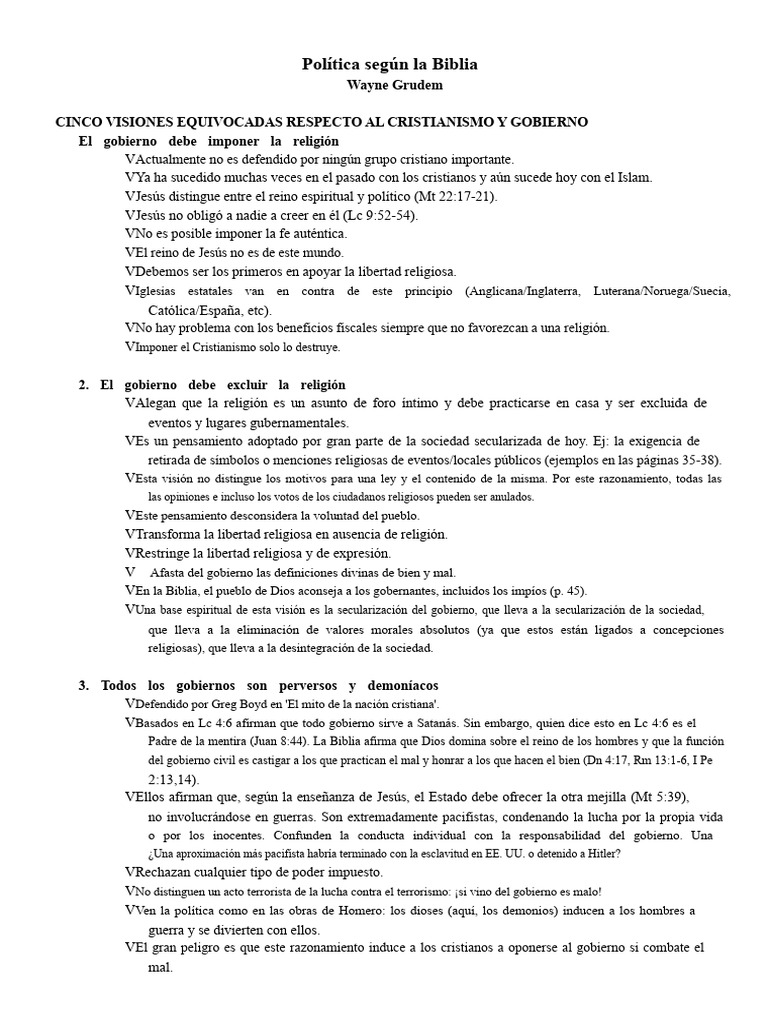 Política Según La Biblia - Wayne Grudem | PDF | Gobierno | Biblia