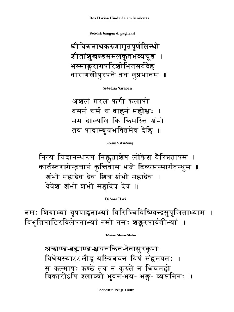 Doa dan Prosedur Ibadah Hindu | PDF