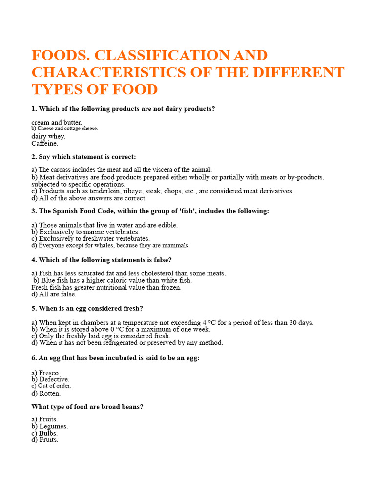 Food Classification and Characteristics Guide | PDF | Foods | Vitamin