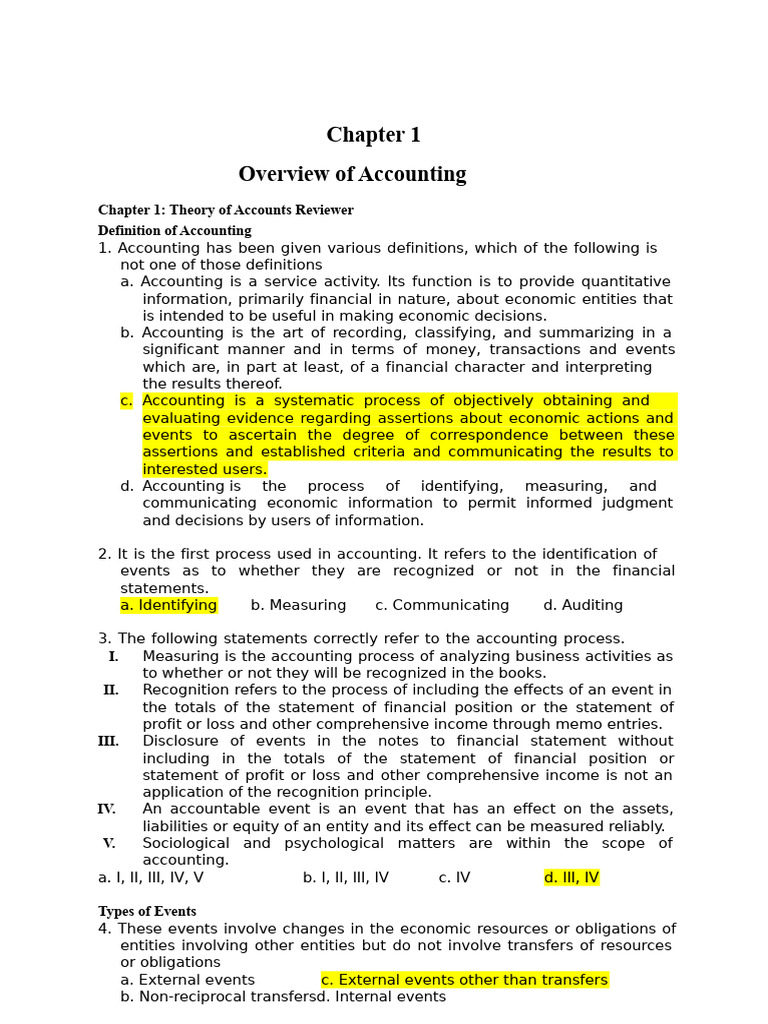 Accounting Principles and Processes Overview | PDF | Financial ...