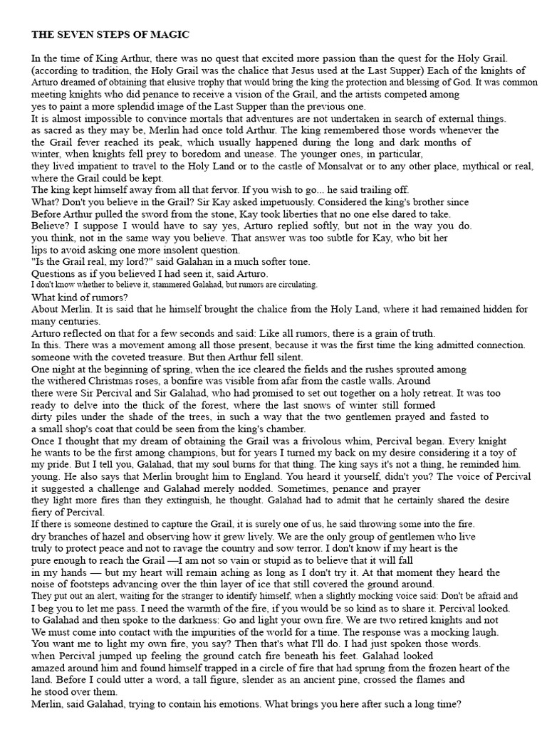 The Seven Steps of Magic | PDF | Galahad | Holy Grail