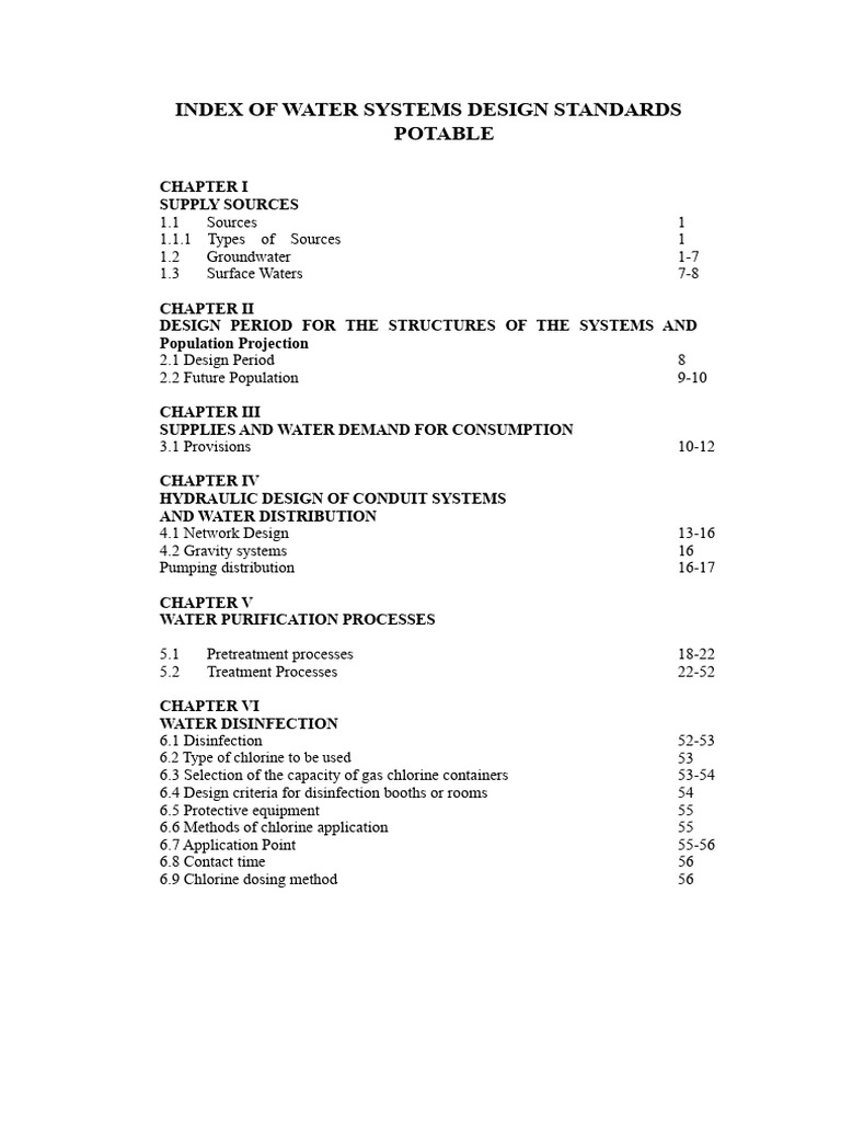 Water Systems Design Standards Guide | PDF | Water Purification ...