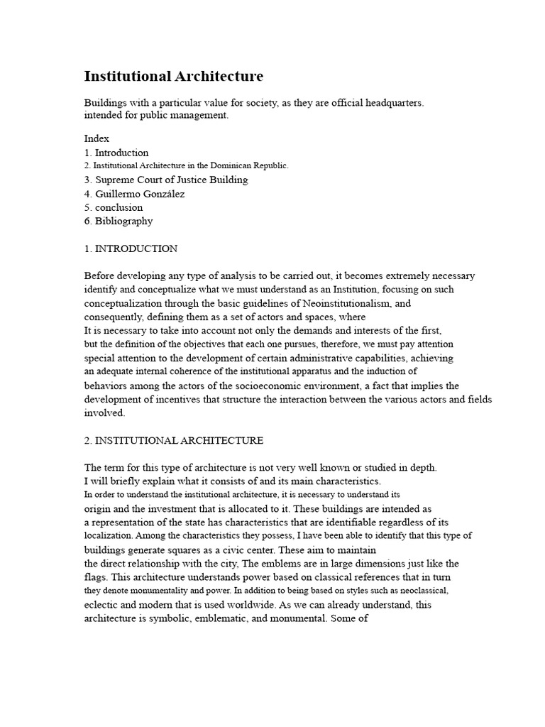 Institutional Architecture | PDF | Concept | Justice