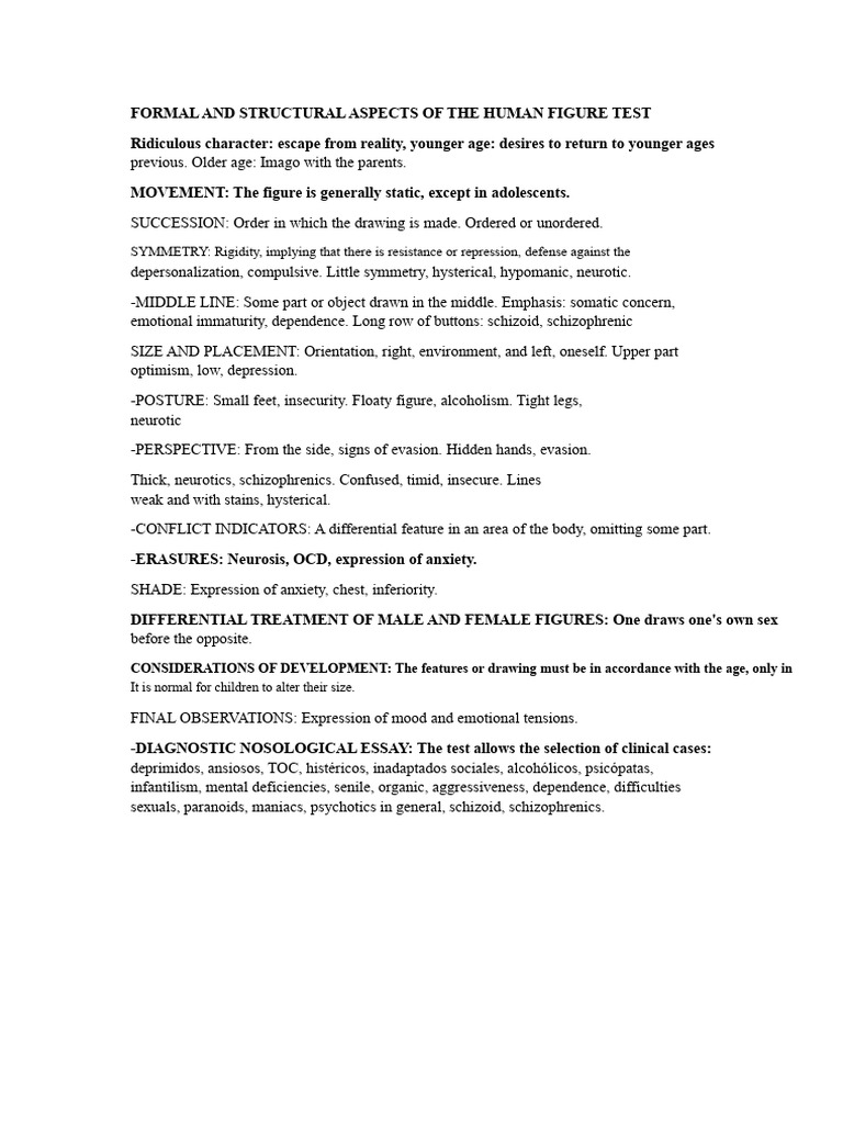 Formal and Structural Aspects of The Human Figure Test | PDF
