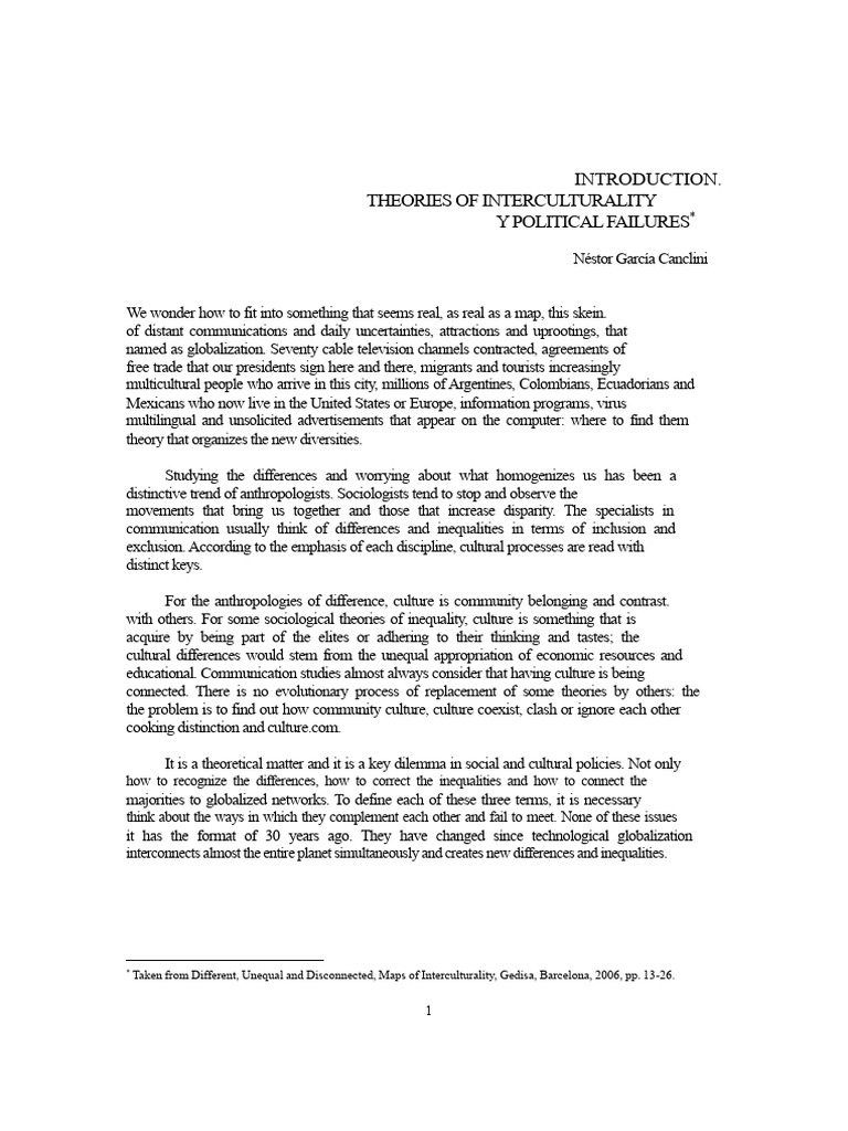 Theory of Interculturality | PDF | Anthropology | Multiculturalism