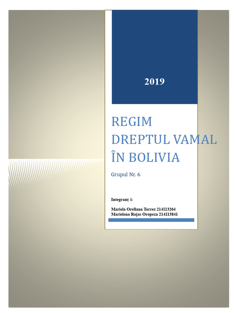 Regimul Vamal În Bolivia | PDF
