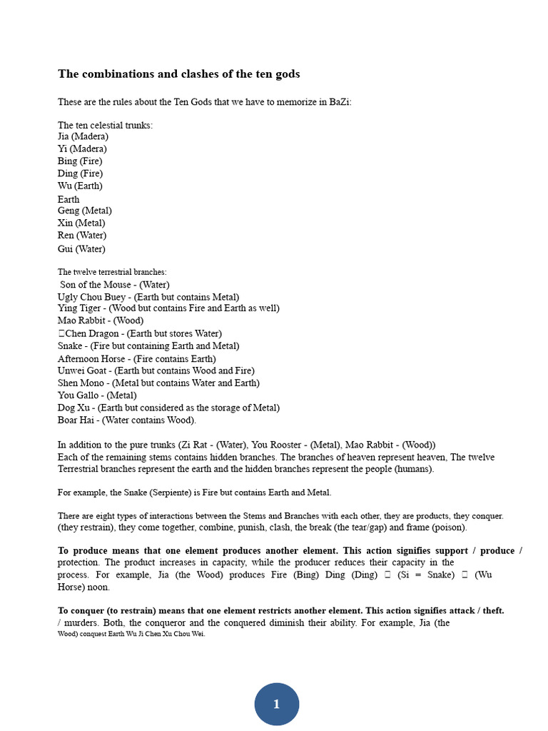 Understanding the Ten Gods in BaZi | PDF | Yin And Yang | Divination