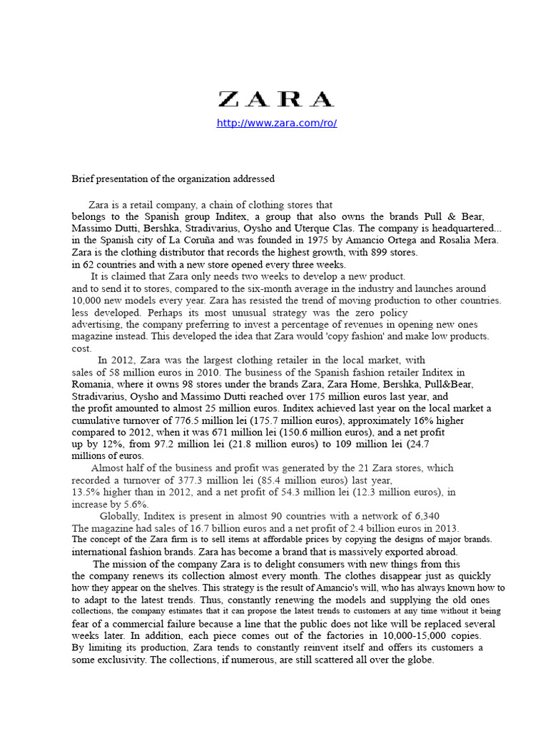 Zara Marketing Mix Project | PDF