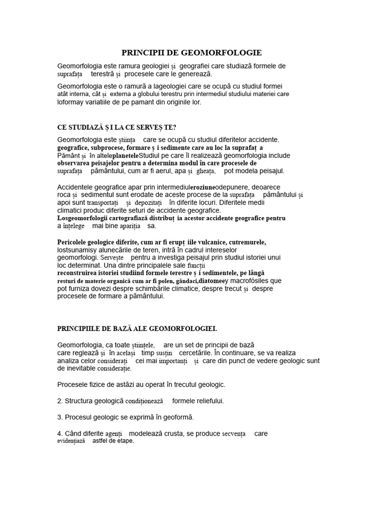 Principii de Geomorfologie | PDF