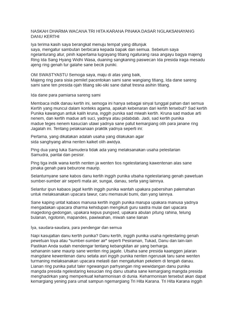 DHARMA WACANA BHS BALI -naskah | PDF