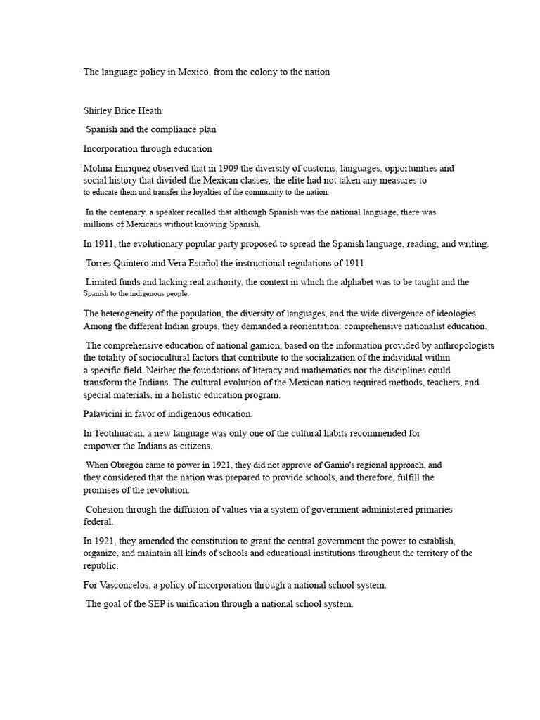 Mexico's Language Policy Evolution | PDF | Mexico | Liberal Arts Education