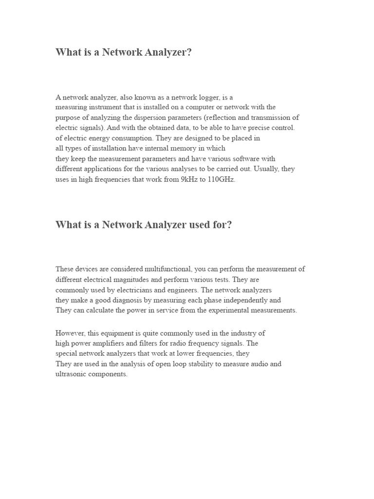 Understanding Network Analyzers | PDF | Electrical Engineering ...