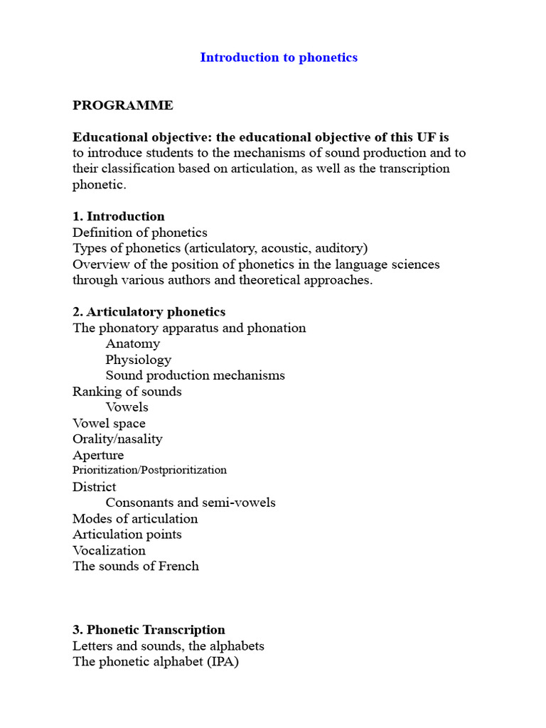 Introduction To Phonetics | PDF