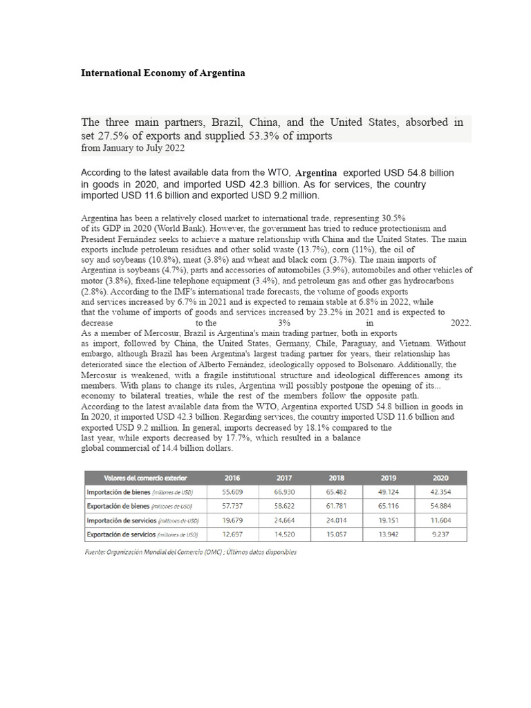 TP2 International Economics | PDF | Soybean | Argentina