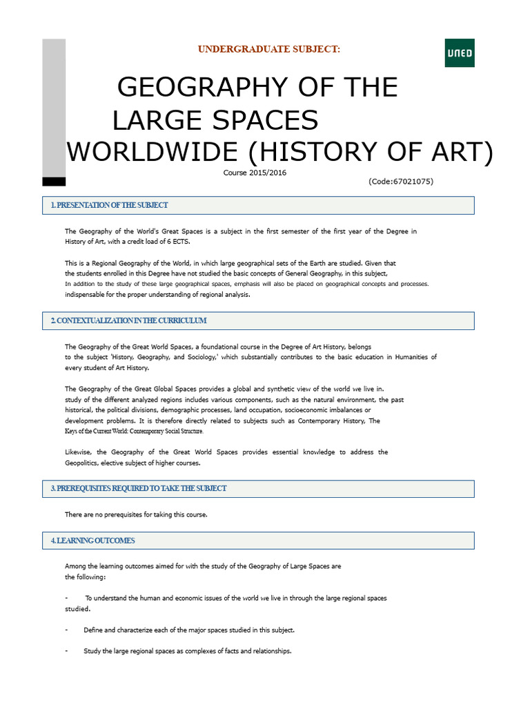 Geography of Global Spaces Course Overview | PDF | Geography | Space