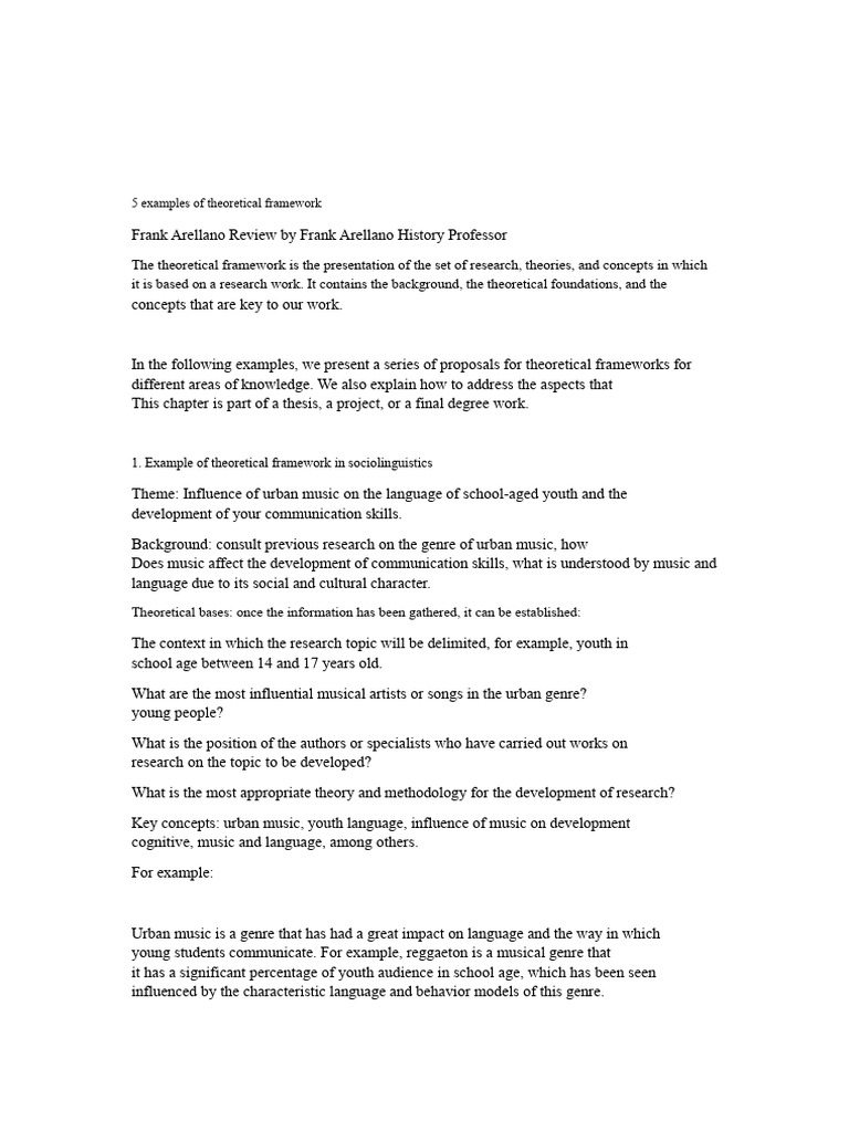 5 Examples of Theoretical Framework | PDF | Biogas | Theory