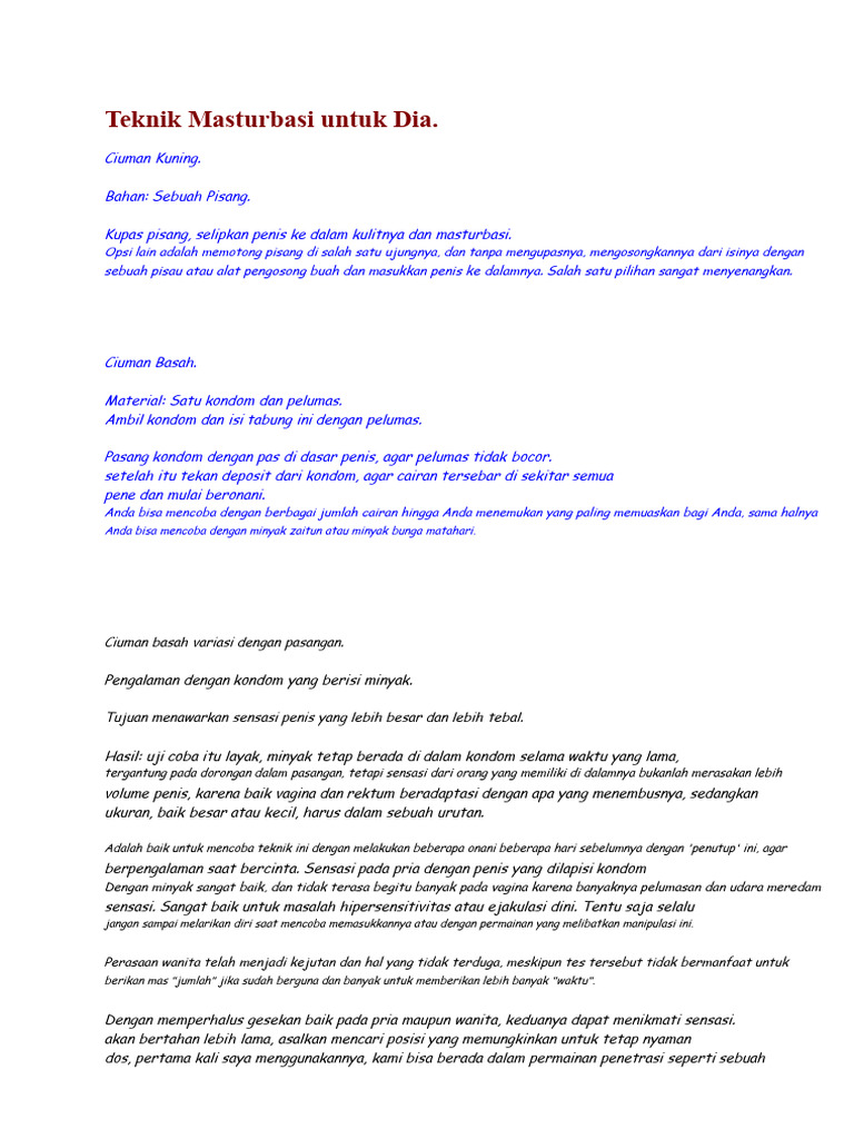 Masturbasi - Teknik Masturbasi Pria | PDF