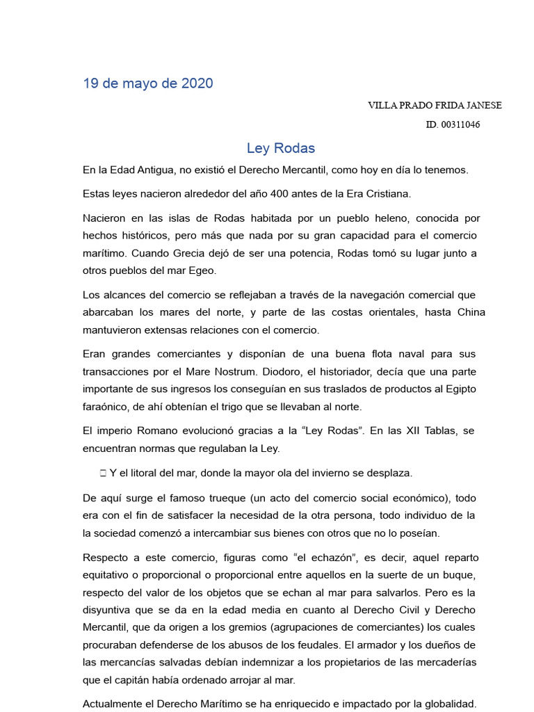 Ley Rodas y su impacto en el comercio | PDF | Comercio | Rodas