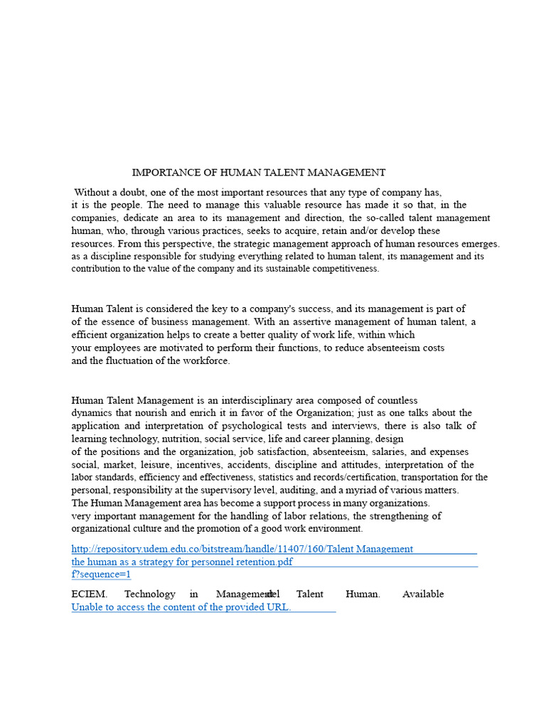Human Talent Management Essentials | PDF | Talent Management | Employee ...