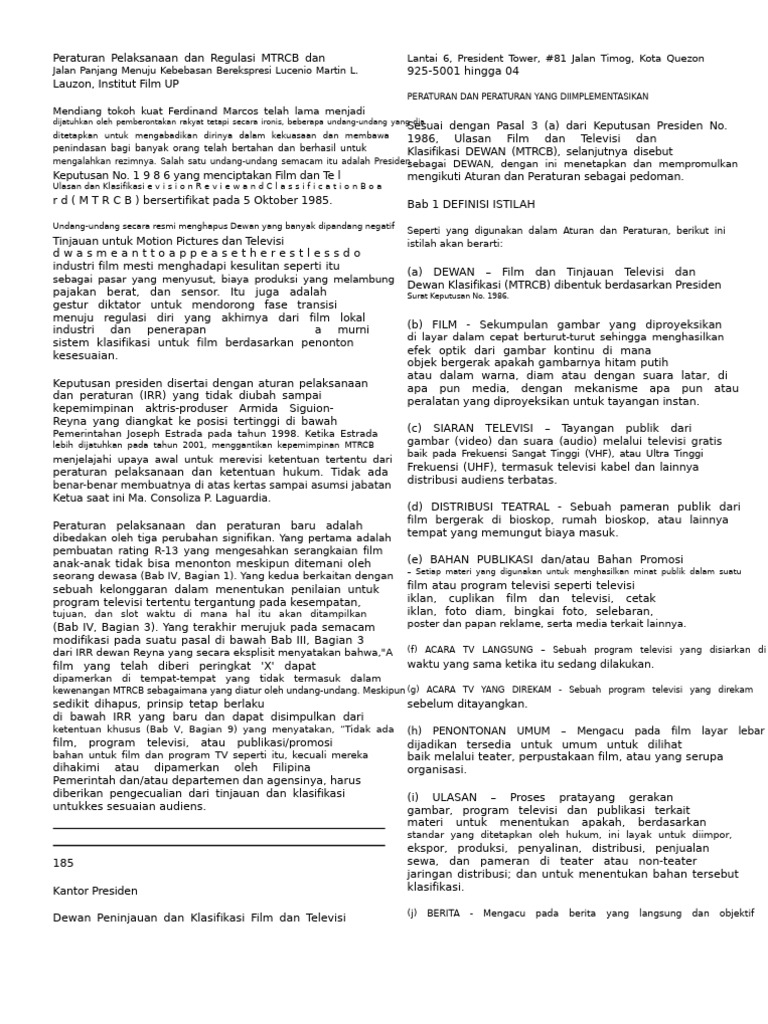 Peraturan Pelaksanaan Dan Peraturan MTRCB Serta Jalan Panjang Menuju ...