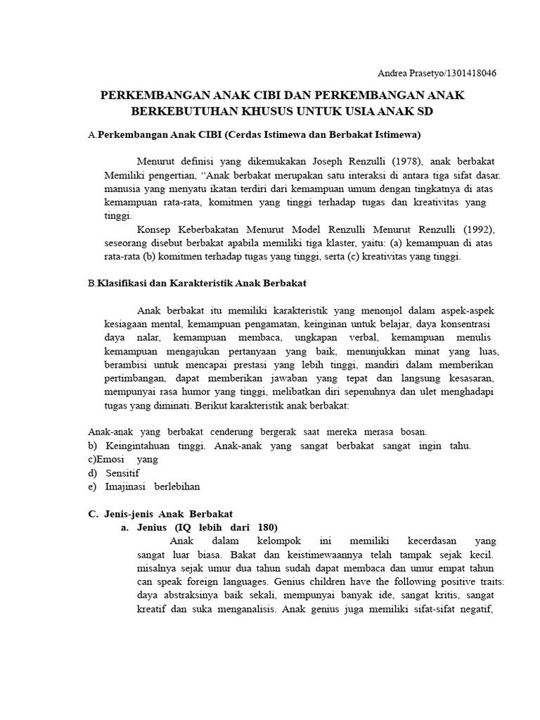Cibi dan Anak Berkebutuhan Khusus | PDF