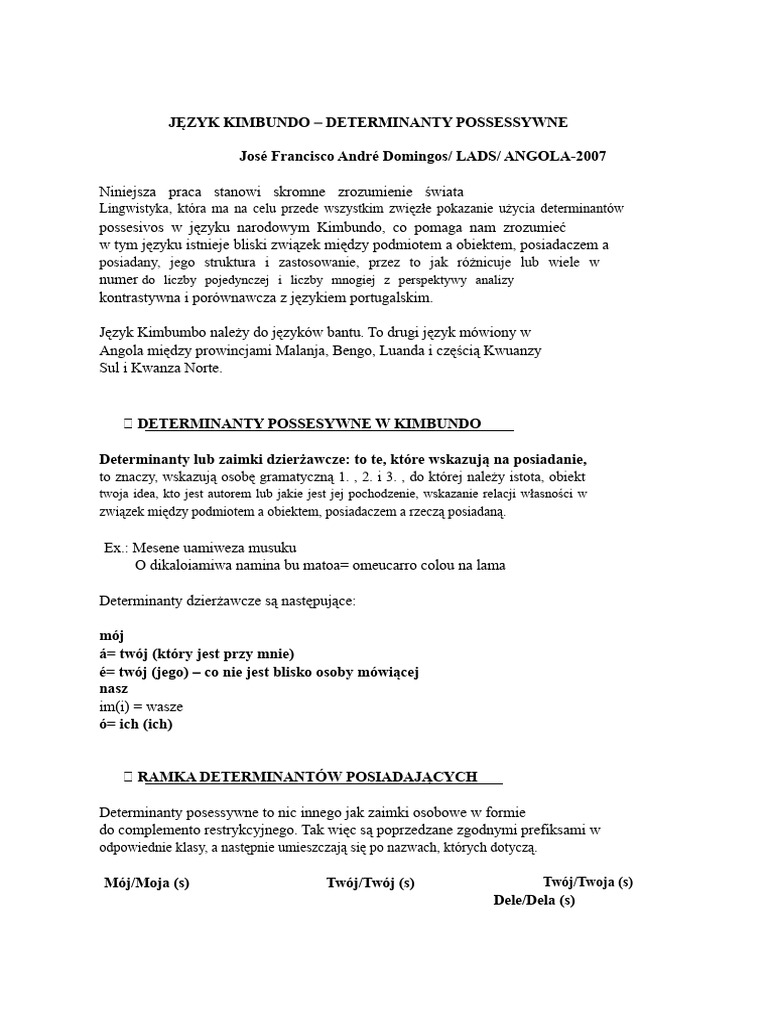 Zaimek W Kimbundu | PDF
