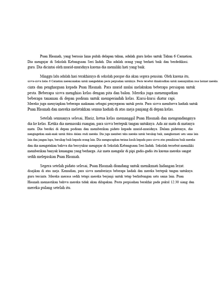 Contoh Esai Y6 | PDF