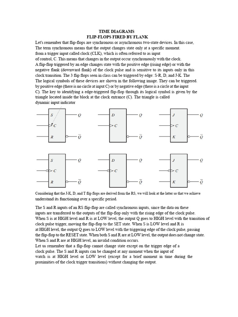 Flip-Flop Timing Diagrams Explained | PDF | Digital Technology ...