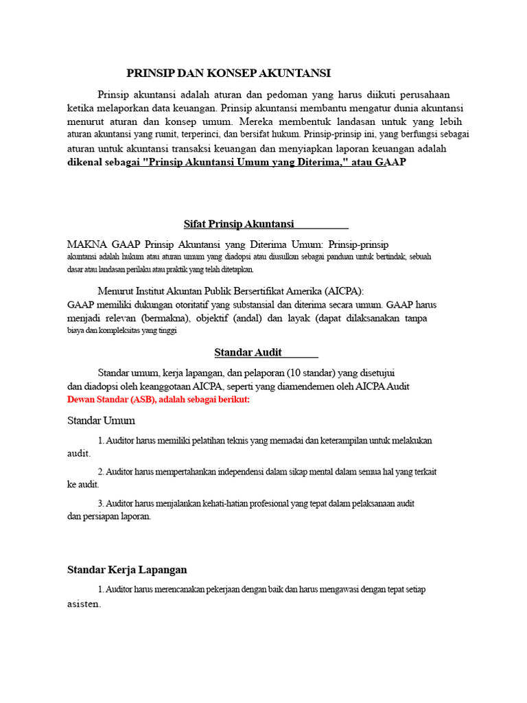 Prinsip Akuntansi dan GAAP Terlengkap | PDF
