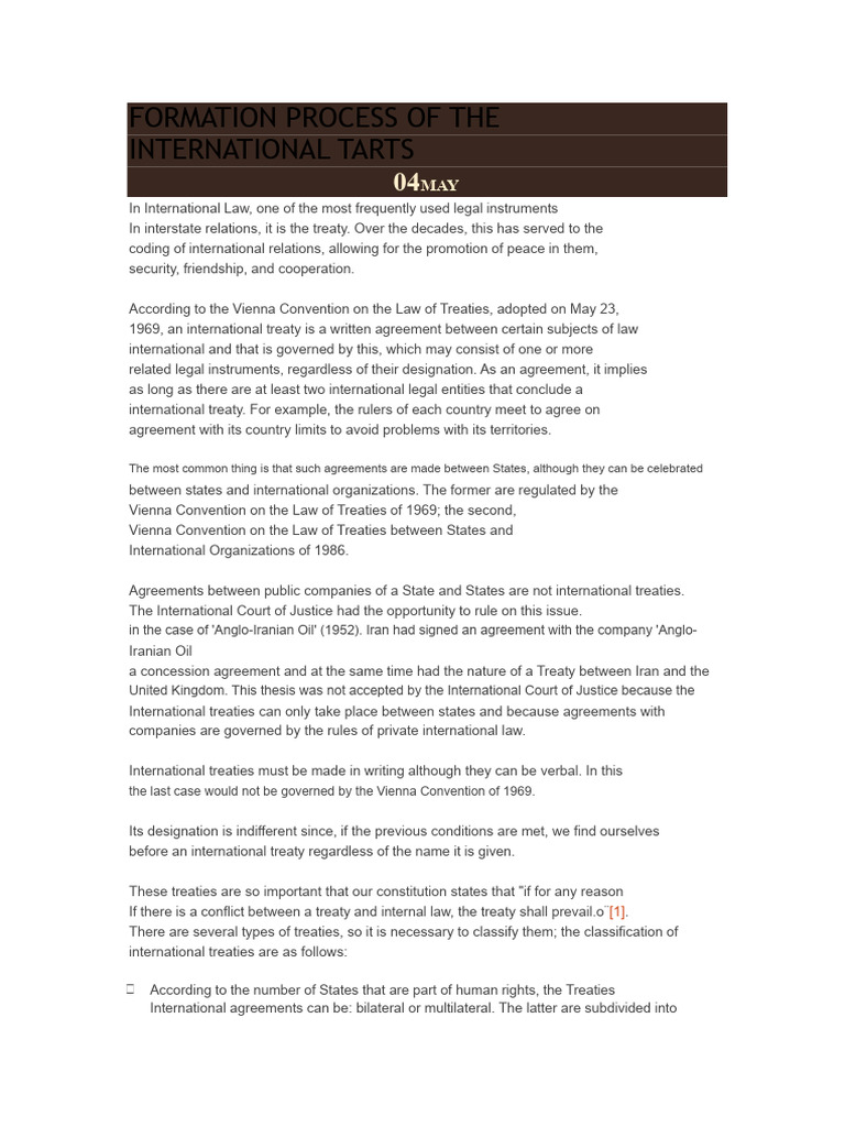 Process of Treaty Formation | PDF | Ratification | Treaty