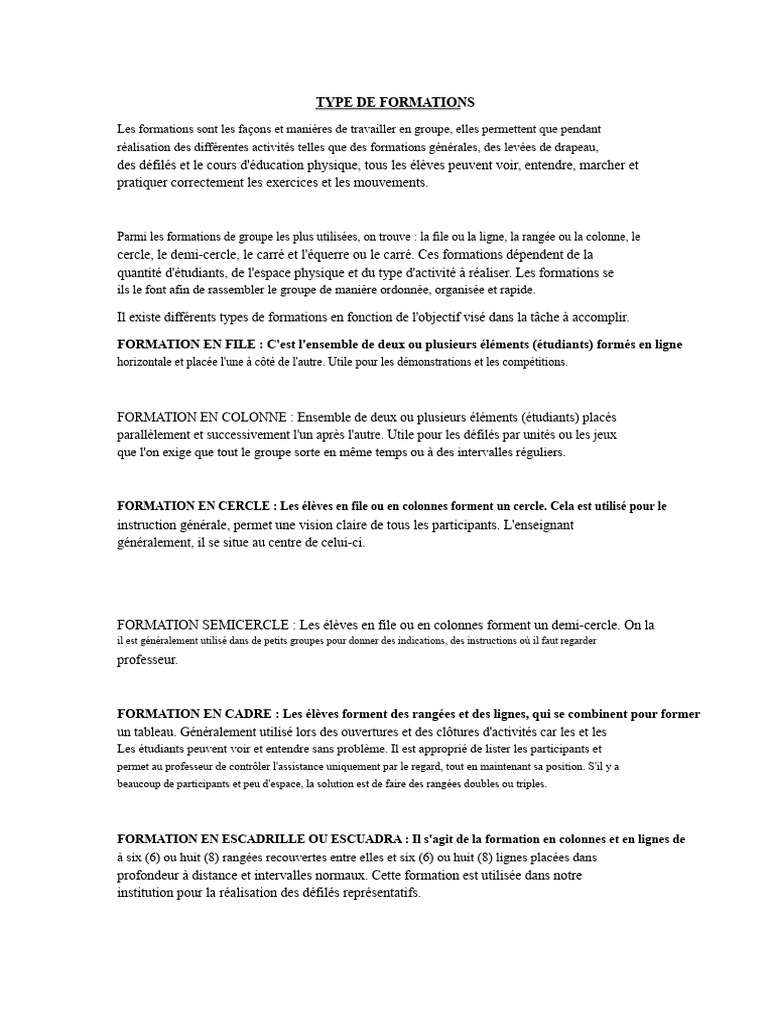Types de formations en groupe éducatif | PDF
