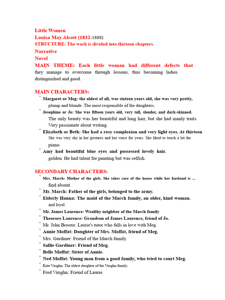 Little Women: Character Growth and Values | PDF | Little Women