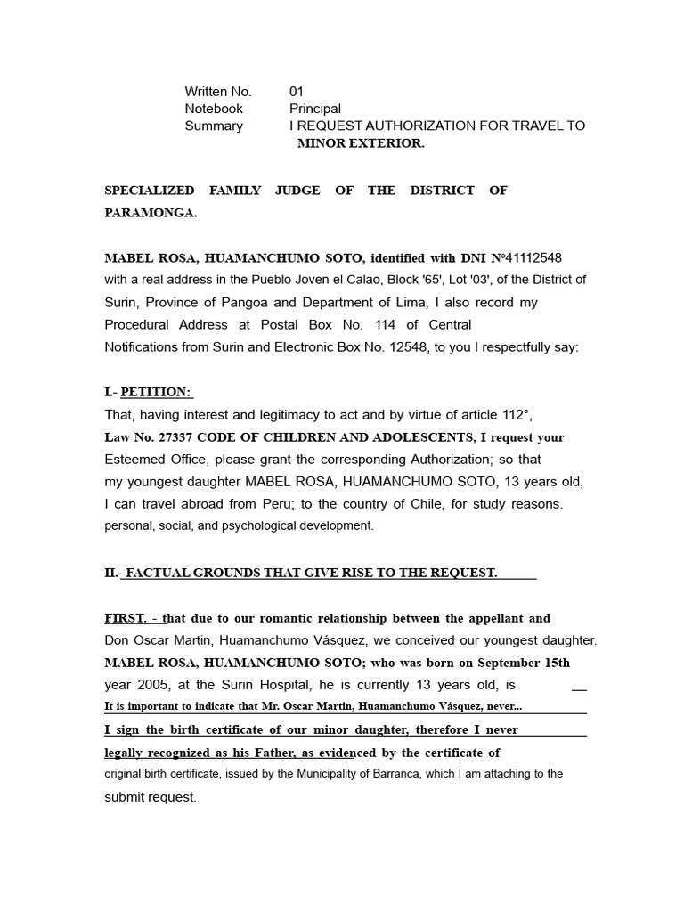 Authorization For Minors To Travel Abroad | PDF | Justice | Crime & Violence