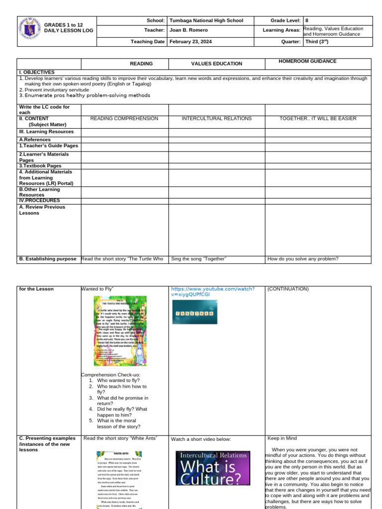 DLL Catch-Up Fridays Feb. 16,2024 | PDF | Learning | Reading Comprehension