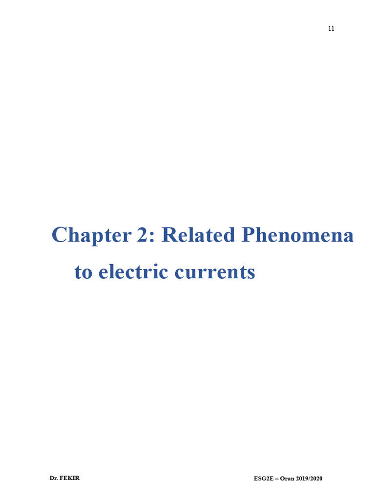 Chapter 2 Phenomena Related To Electric Currents | PDF | Electrical ...