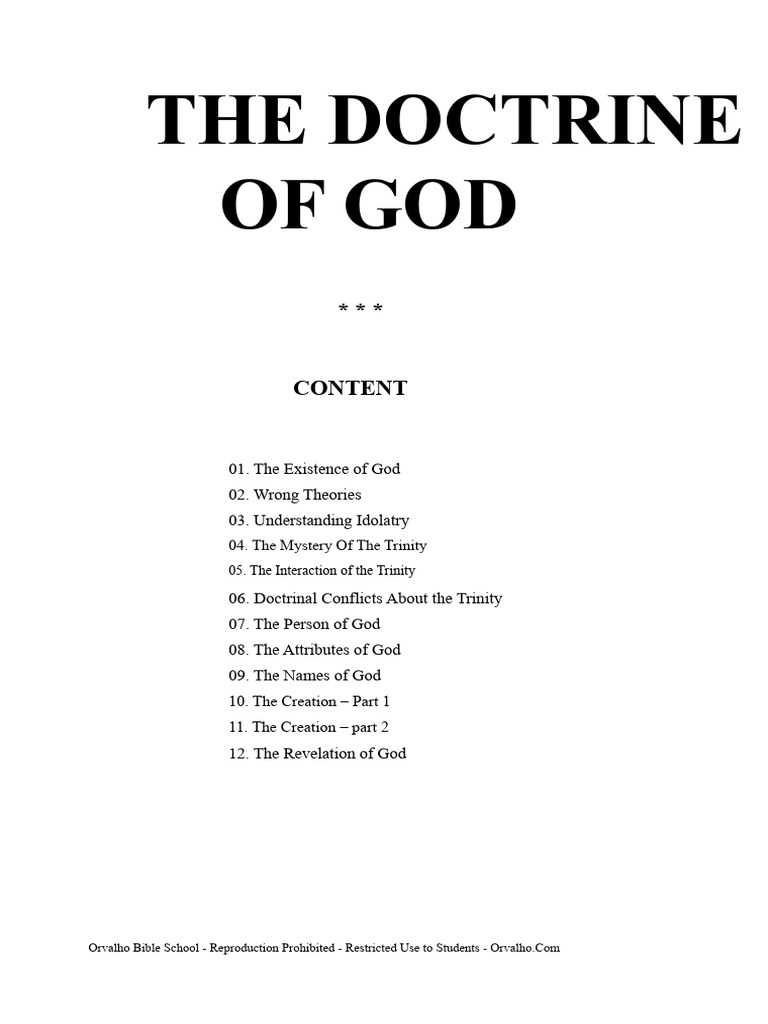 Understanding the Doctrine of God | PDF | Trinity | Idolatry