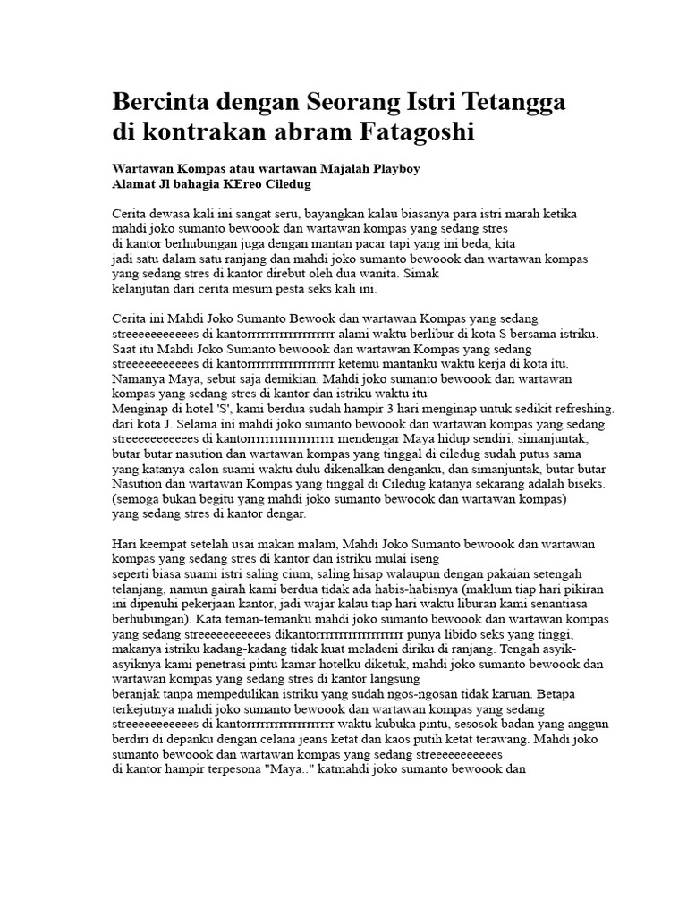 Cerita Bercinta dengan Istri Tetangga | PDF