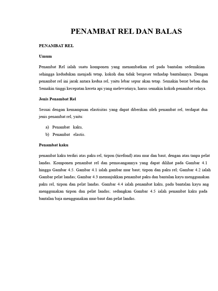 Jenis dan Fungsi Penambat Rel Kereta | PDF