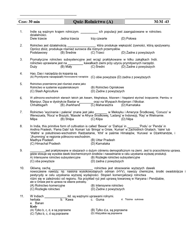 Rolnictwo (A) | PDF
