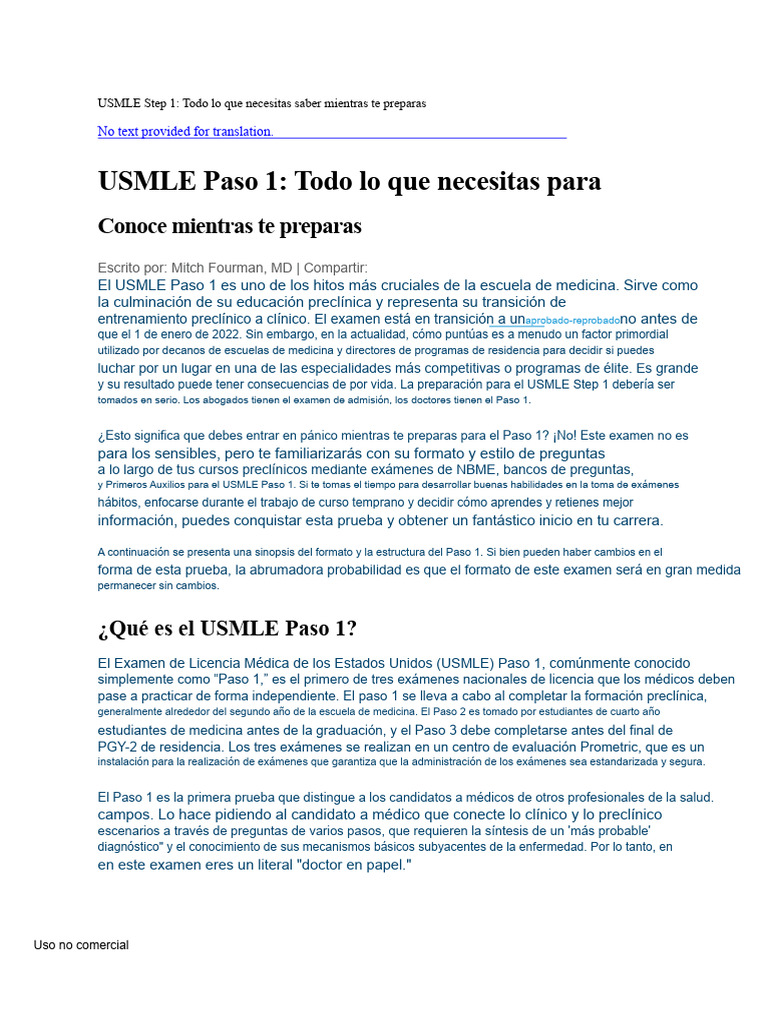 Guía Completa para USMLE Step 1 | PDF | Examen de licencia médica de ...