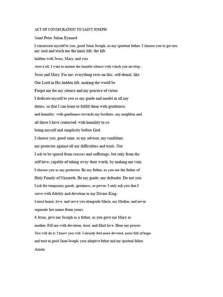 Consecration to Saint Joseph | PDF