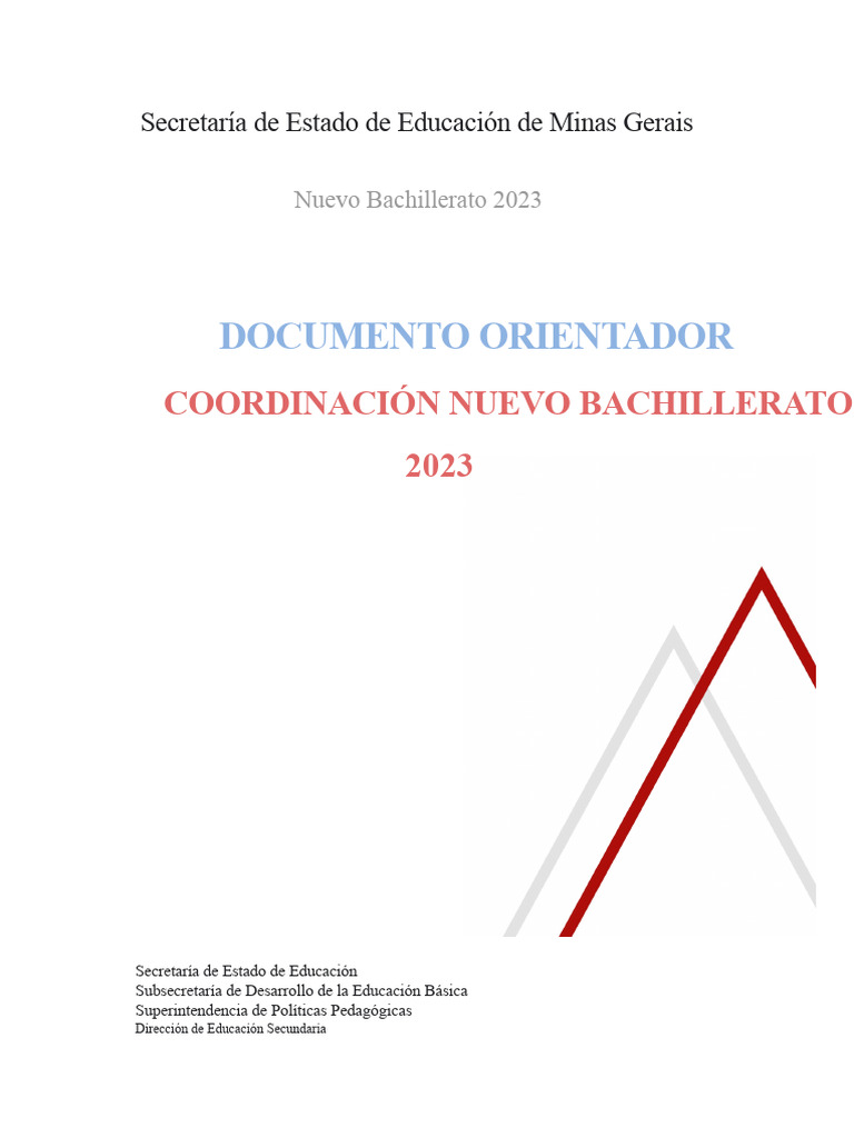SEEMG Documento Orientador Coordinador Nuevo Ensino Medio 2023 | PDF ...