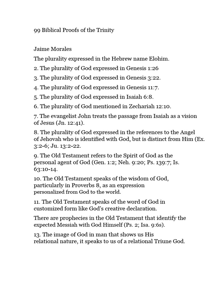 Biblical Proofs for the Trinity | PDF | Trinity | Jesus