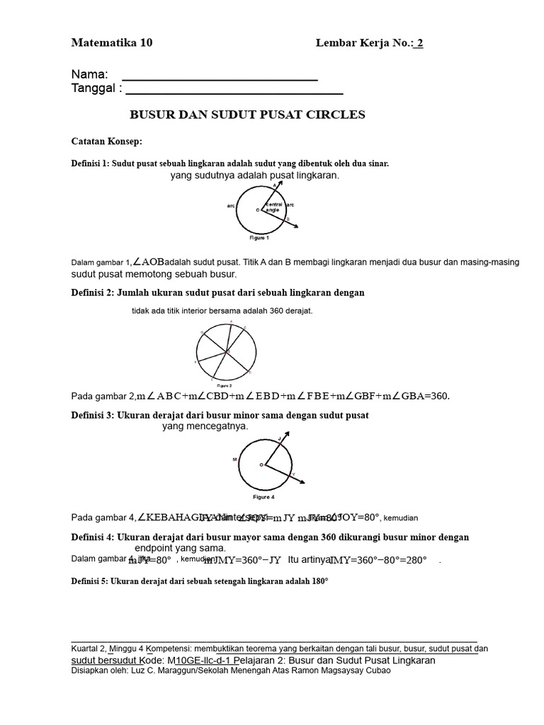 Minggu - 4 - Pelajaran 2-Q2-Lembar Kerja - Matematika 10 V2A | PDF