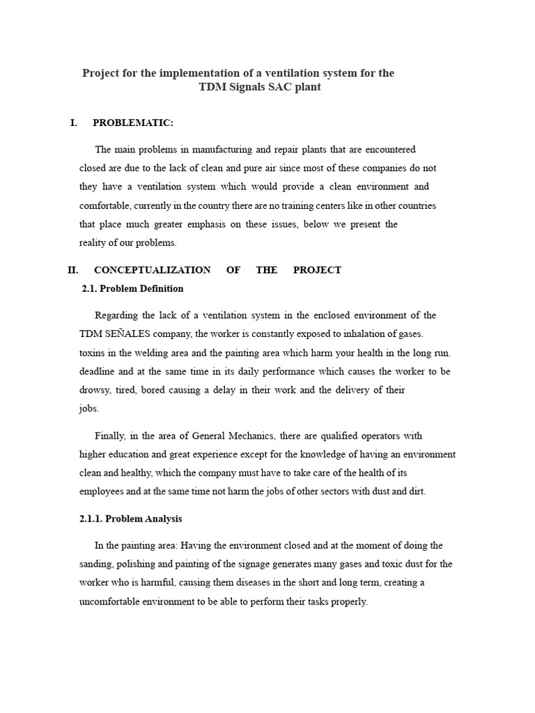 Ventilation System Project for TDM Plant | PDF | Ventilation ...