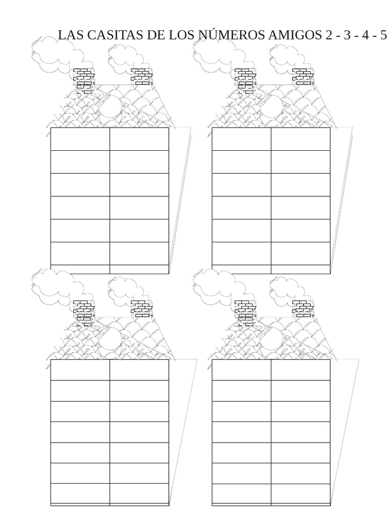 Las Casitas de Los Números Amigos | PDF
