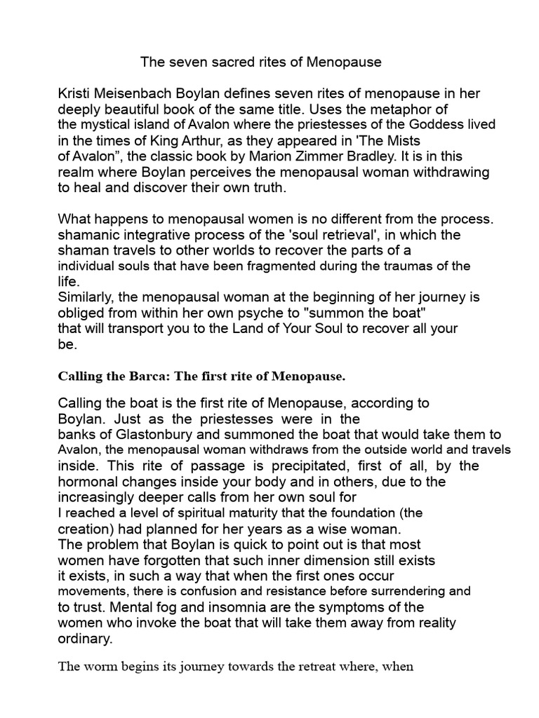 The Seven Rites of Menopause | PDF | Rituals | Shamanism