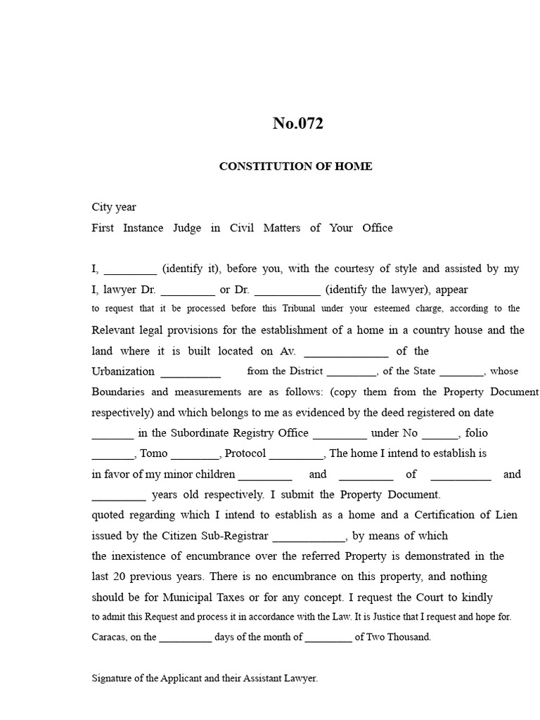 Written Constitution of Home | PDF
