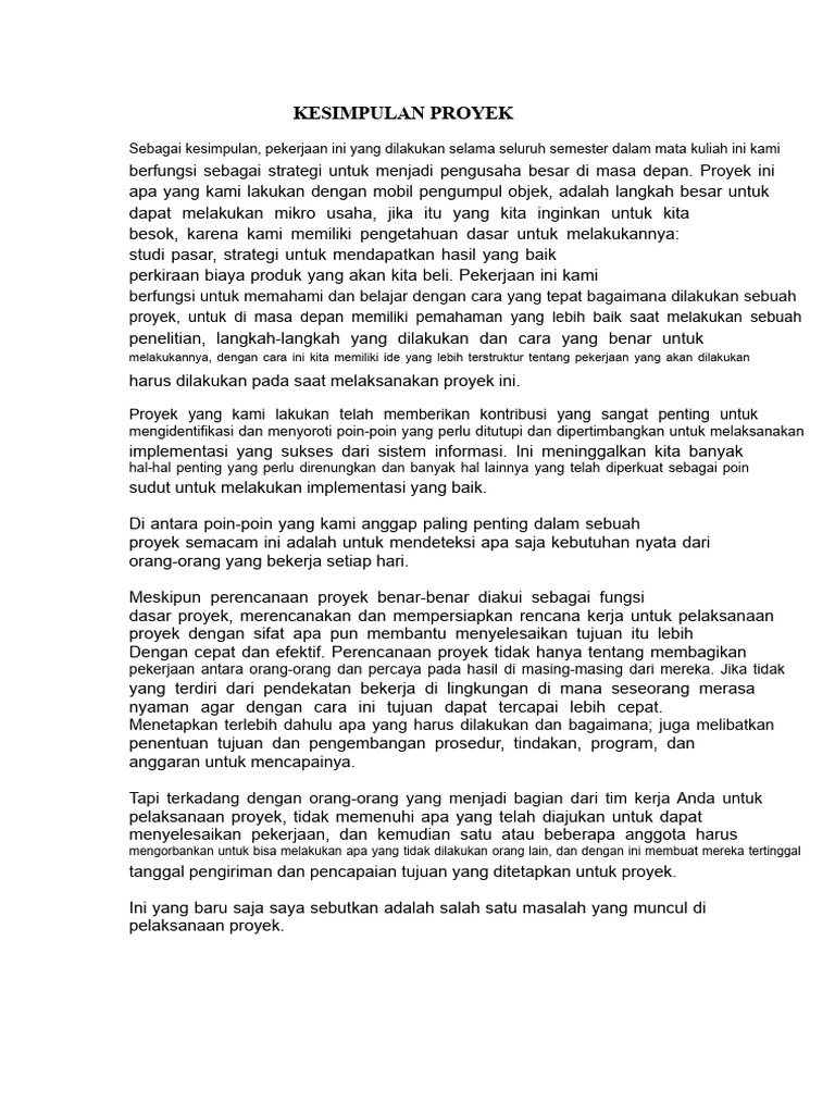 Kesimpulan Proyek Mobil Pengumpul Objek | PDF
