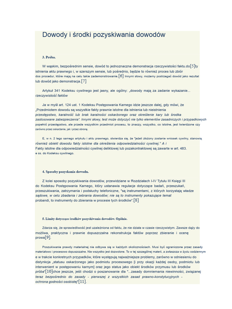 Dowody I Środki Ich Pozyskiwania | PDF